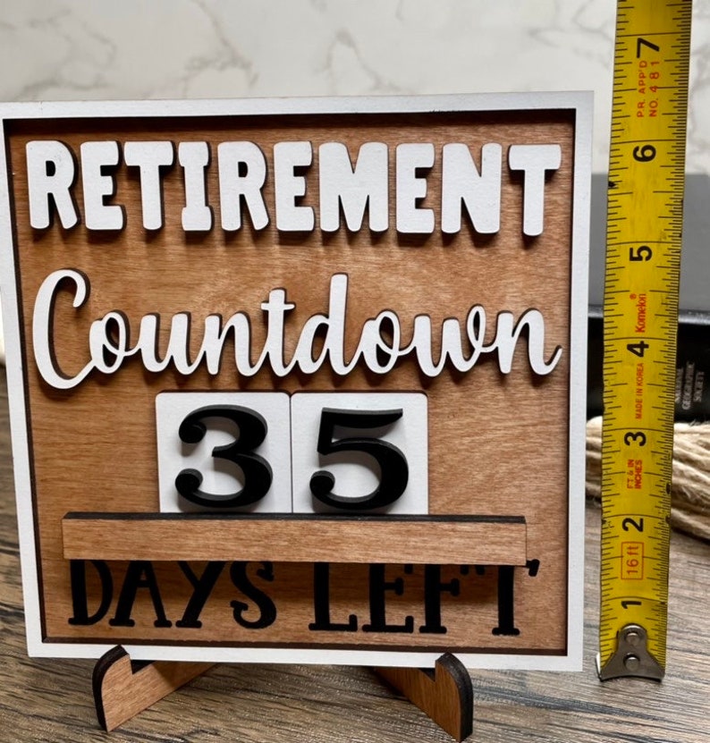 Retirement Countdown Wood Sign One Year Countdown Until - Etsy