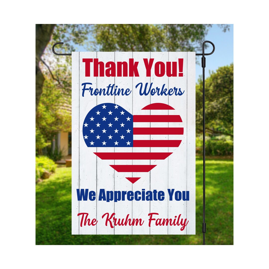 Thank You Frontline Workers Flag, Inspirational Flag, Essential Workers ...