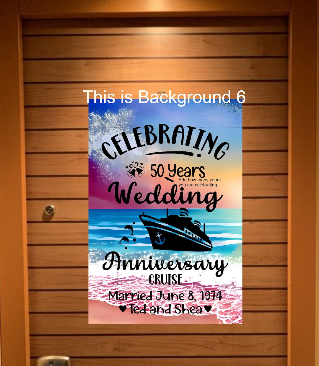 Magnetic Cruise Ship Door Decoration Banner, Personalized Anniversary ...