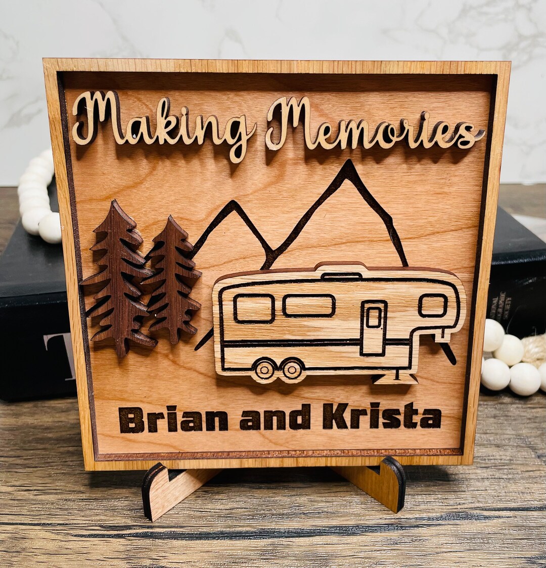Custom Fifth Wheel Trailer Wood 3d Sign With Stand, Personalized 5th ...