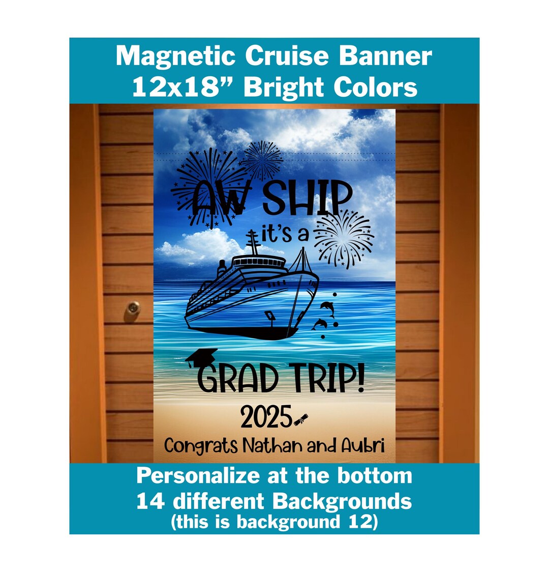 Aw Ship It's a Grad Trip Cruise Sign, Stateroom Cruise Ship Door ...