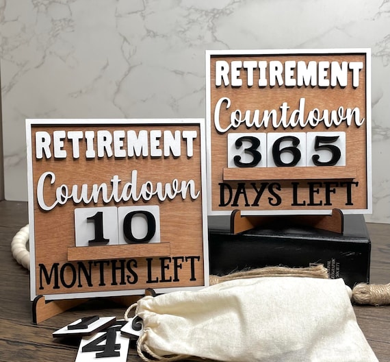 Retirement Countdown Wood Sign One Year Countdown Until - Etsy