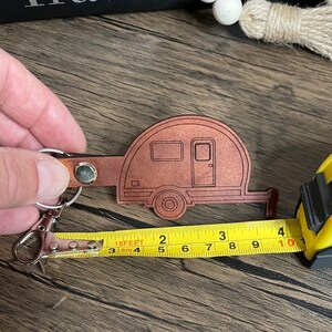 Retro Camper Trailer Leather Keychain, Vintage Small RV Camper ...