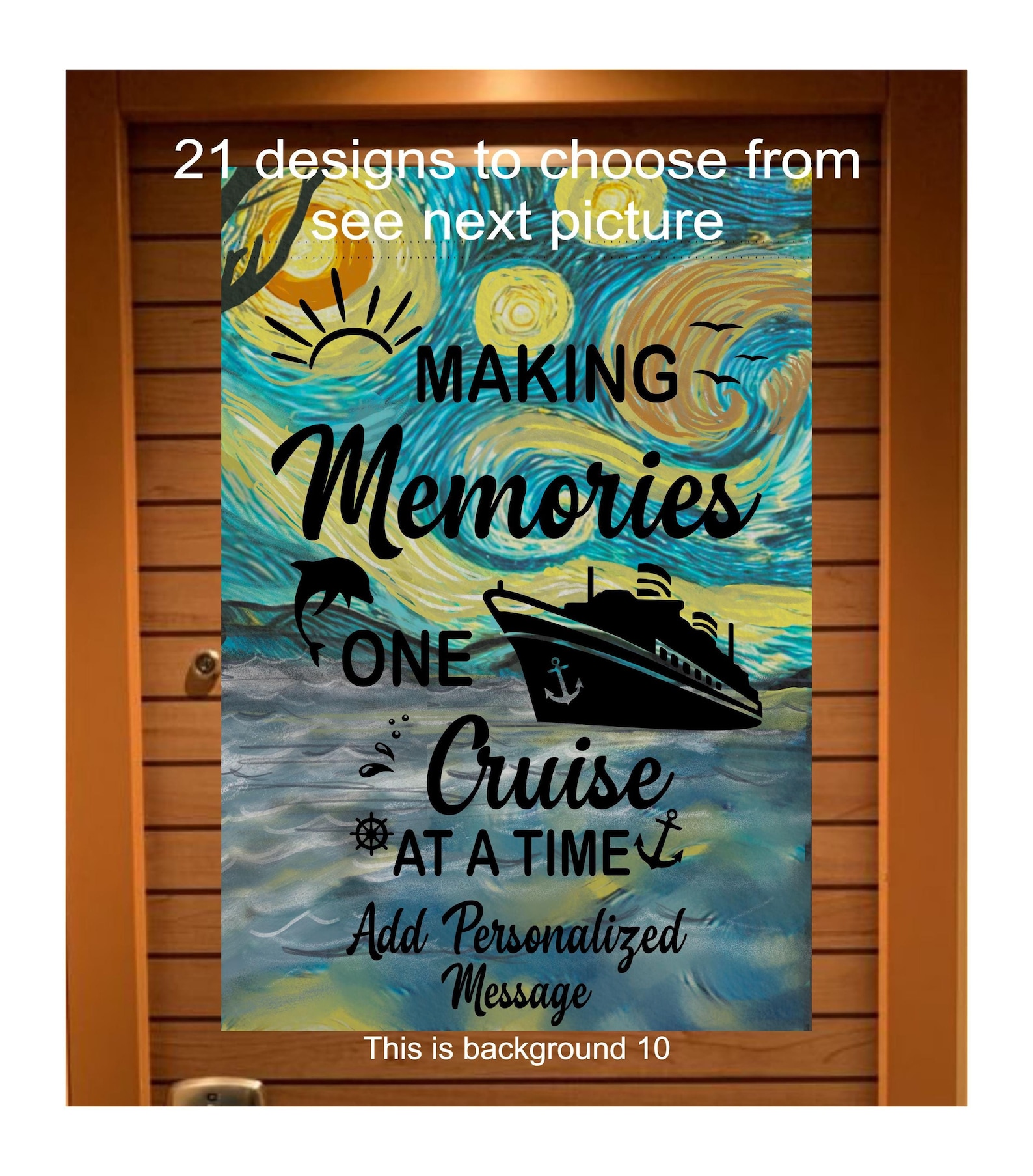 Magnetic Cruise Ship Door Decoration Banner, Starry Night Cruising Door ...