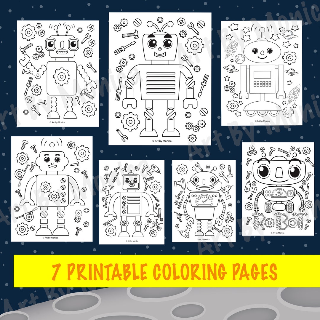 Robot Coloring Pages, Printable Coloring Pages, Robot Birthday Party ...
