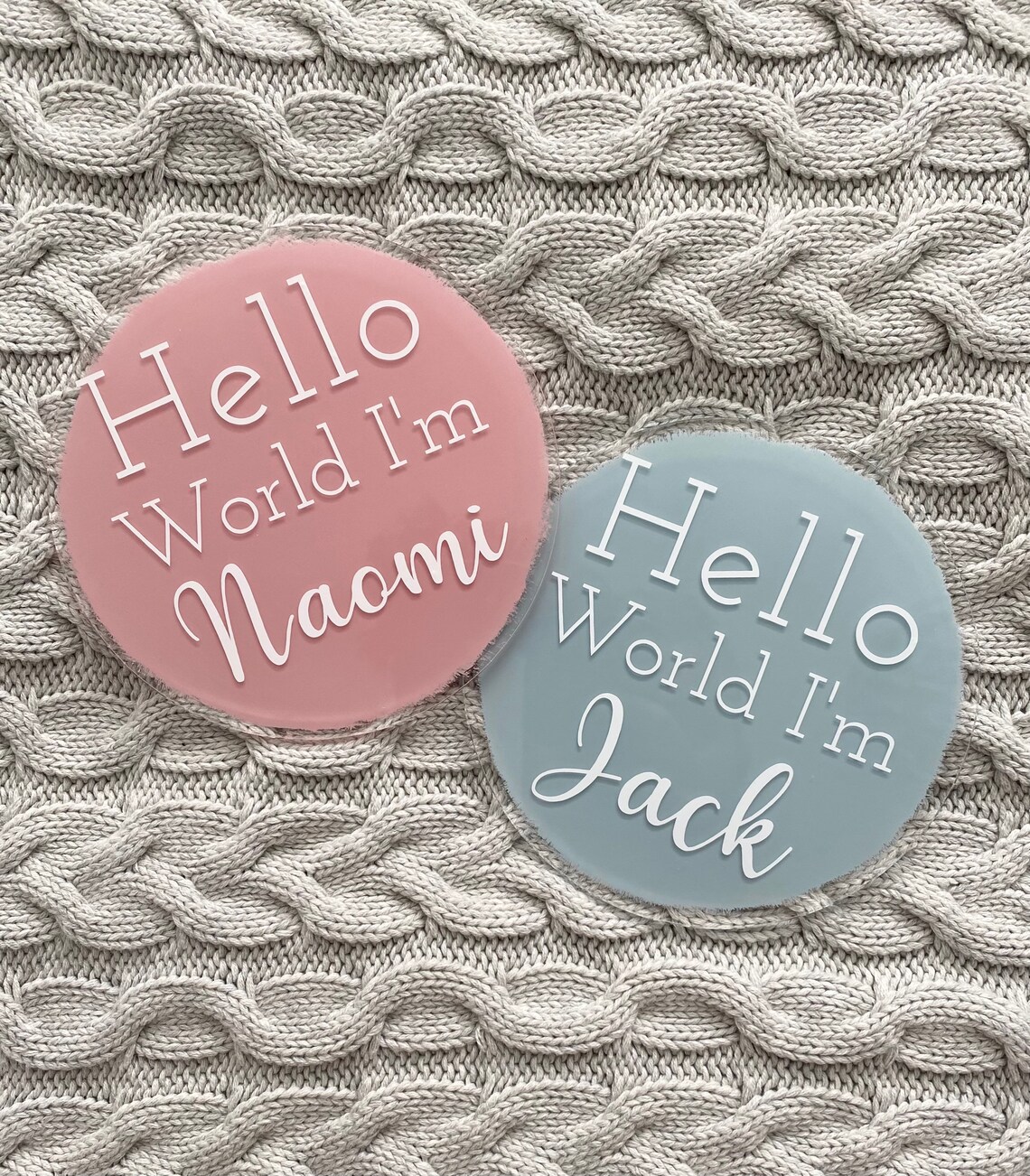 Acrylic Birth Announcement Sign 15cm Hello World Sign Photo - Etsy