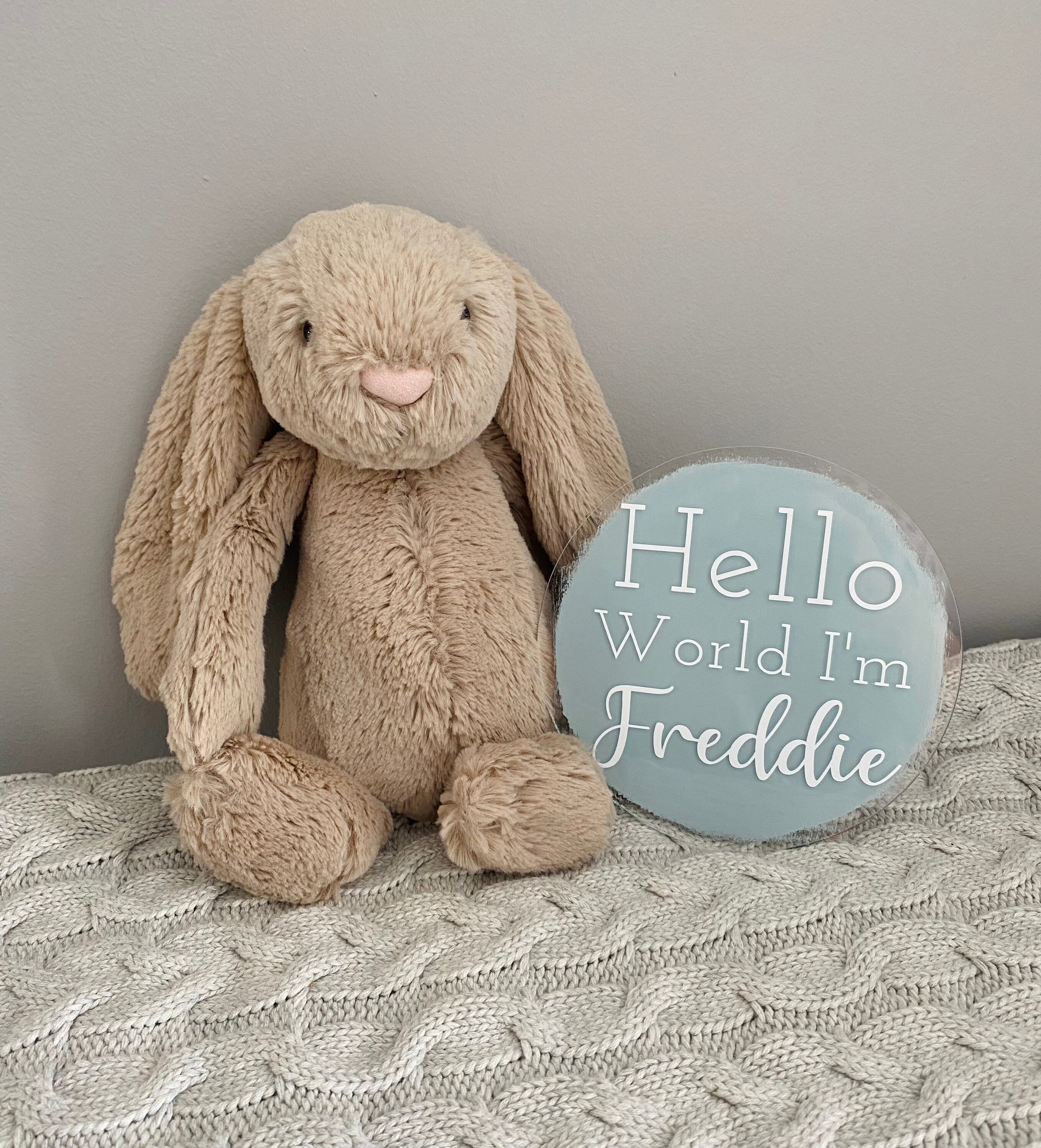 Acrylic Birth Announcement Sign 15cm Hello World Sign Photo - Etsy