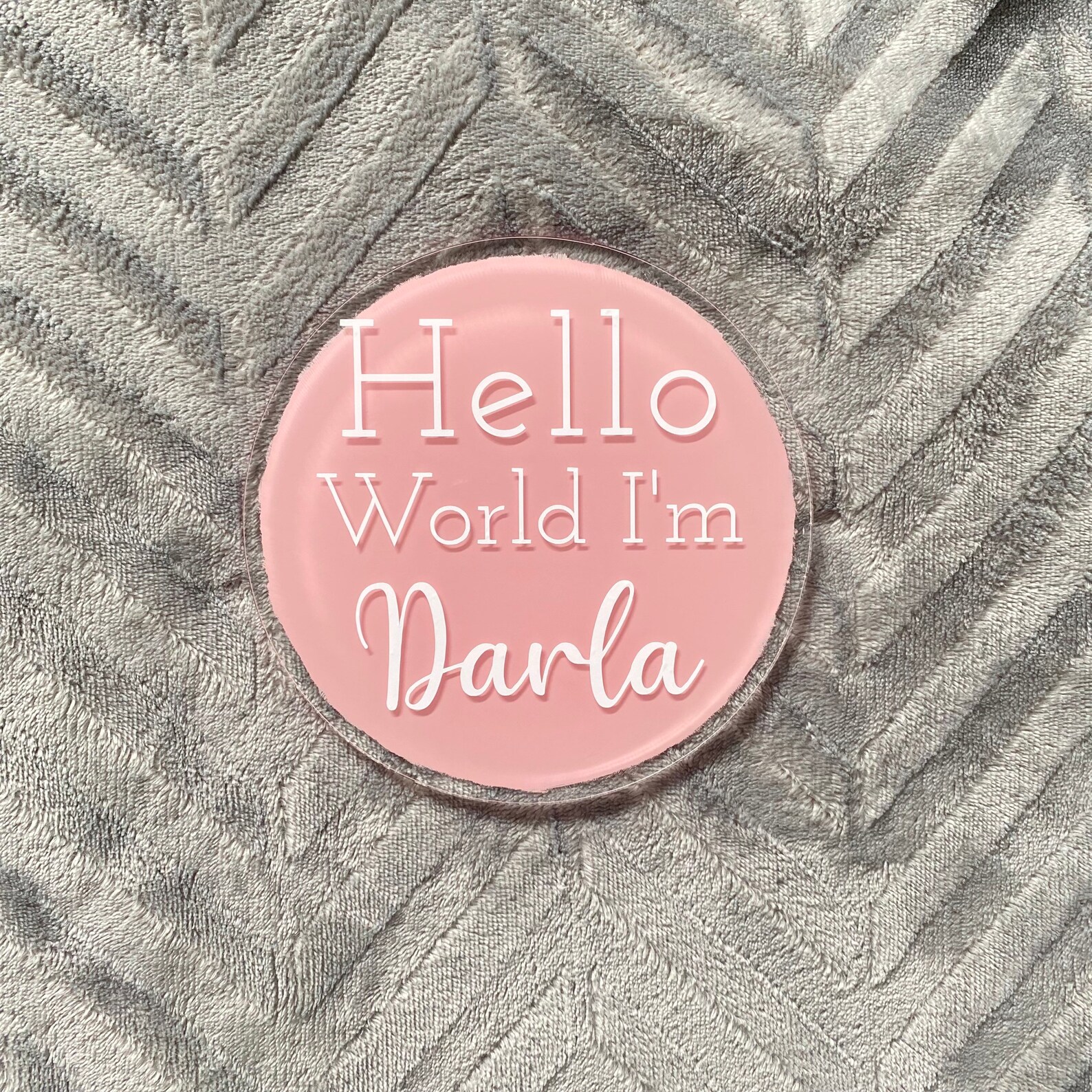 Acrylic Birth Announcement Sign 15cm Hello World Sign Photo - Etsy