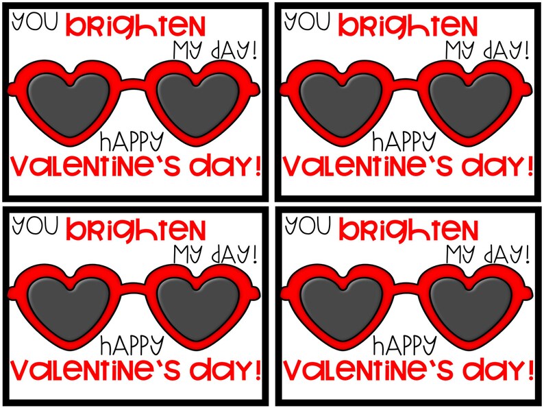 Valentine Gift Tags - Sunglasses Version - Etsy