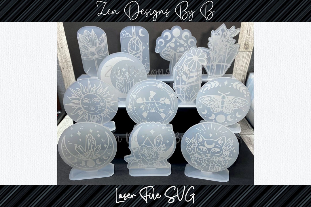 Mini Celestial Shelf Sitters Bundle of 12 Laser SVG, Moon Phases ...