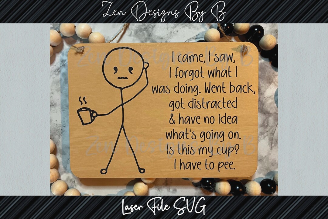 Funny Stick Man Sign Laser SVG, Stick Man, Confused Stick Man Sign ...