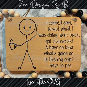 Funny Stick Man Sign Laser SVG, Stick Man, Confused Stick Man Sign ...