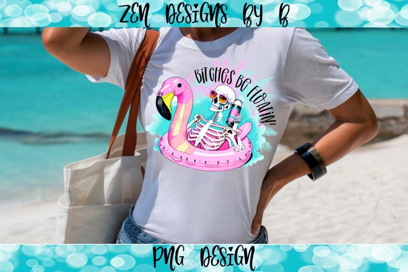 Floating Skeleton on Flamingo PNG, Summer Sublimation - Etsy