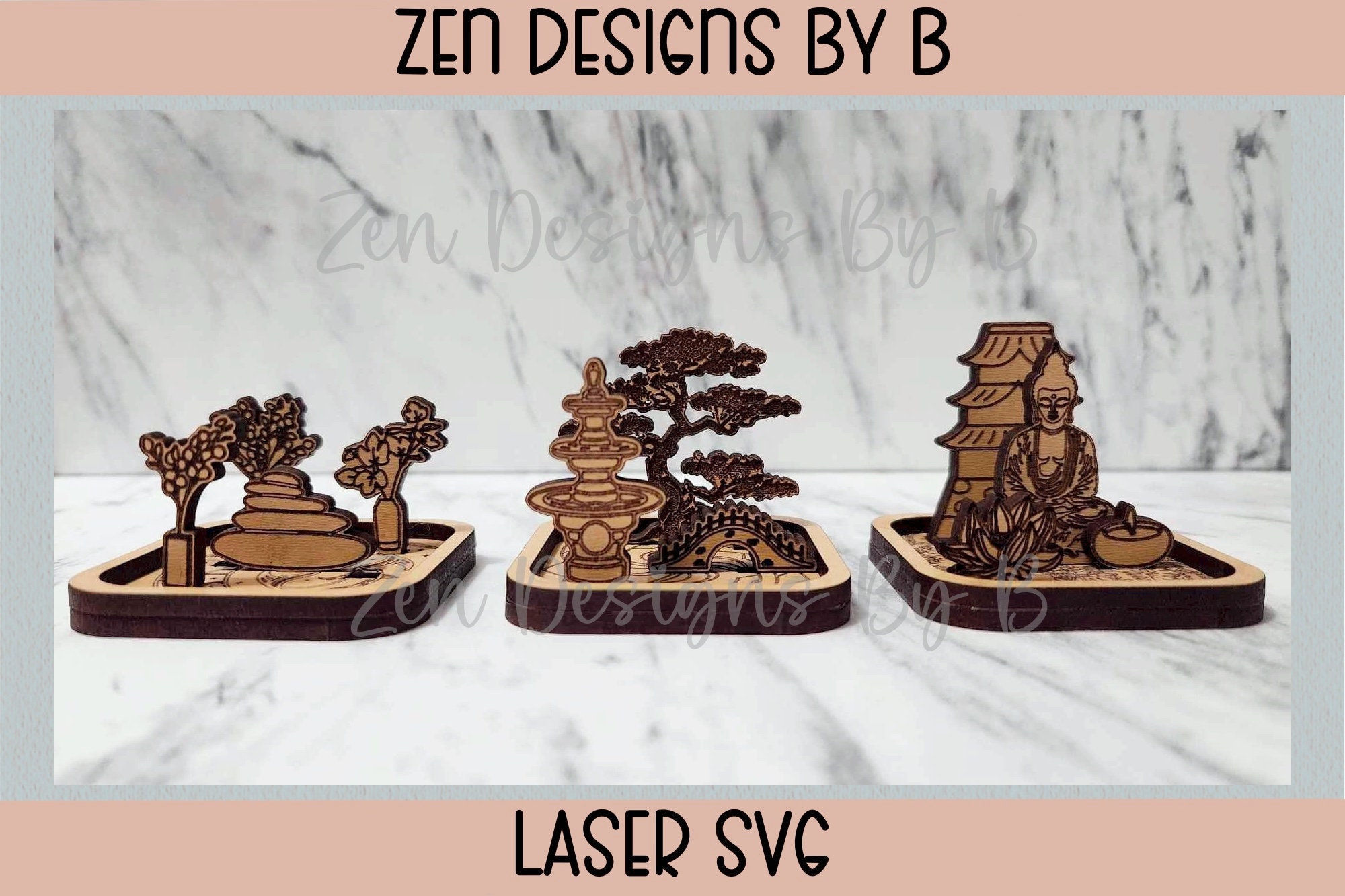 Miniature Desktop Zen Garden Laser SVG Kit - Etsy