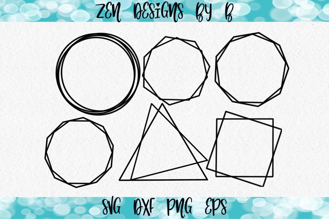 Geometric Frames SVG Bundle Cut File Frame Geometric | Etsy