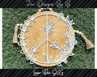 Floral Peace Sign SVG - Etsy