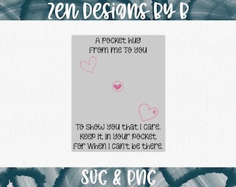 Pocket Hug Quote Template Printable File, Valentines Day, Gift, Pocket ...