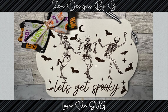 Dancing Spooky Skeleton Laser Engrave SVG Halloween Fall - Etsy