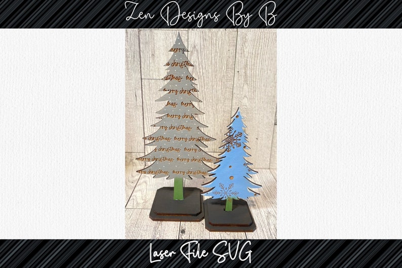 Standing Pine Trees Set of 12 Laser SVG File Standing - Etsy