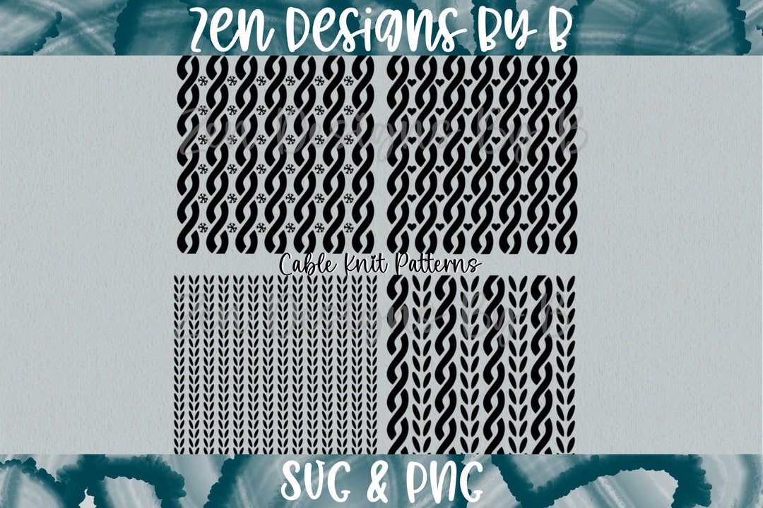 Cable Knit Patterns SVG Cut File, Cable Knit Sweatshirt Patterns, Cable ...