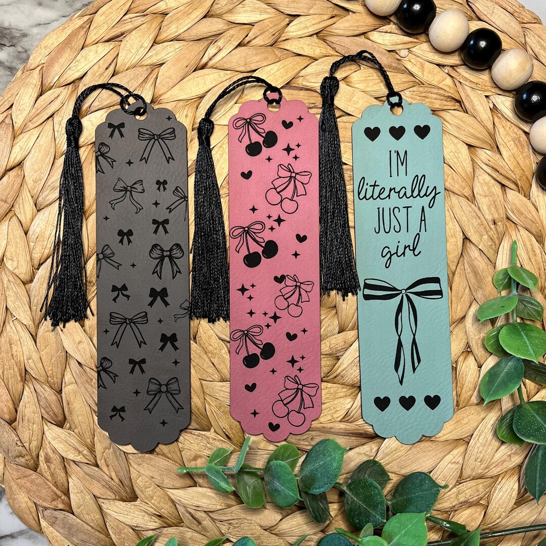 Leather Bow Bookmarks, Coquette Bow Bookmark, Bookmarks for Women ...