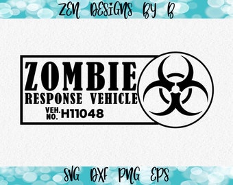Bio Hazard Zombie Response Car Truck Hood Window Tool Box Vinyl Graphic ...