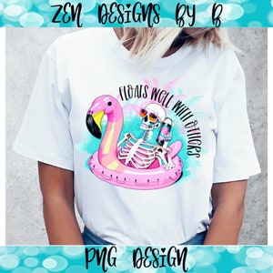 Skeleton on Flamingo Float, Summer Sublimation PNG - Etsy