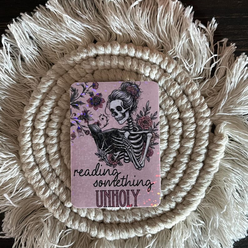 Reading Something Unholy Glitter Sticker, Smut Sticker, Bookish Sticker ...