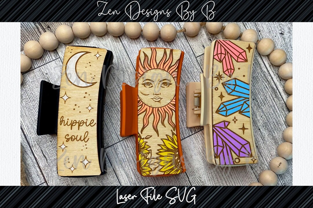 Celestial Hair Clip Bundle of 6 Set 2 Laser SVG Comes With Small and ...
