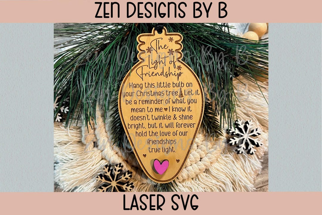 Friendship Christmas Light Ornament Laser SVG - Etsy