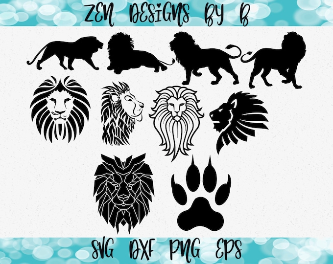 Lions SVG Cut File Bundle Lion Head Lion Paw - Etsy