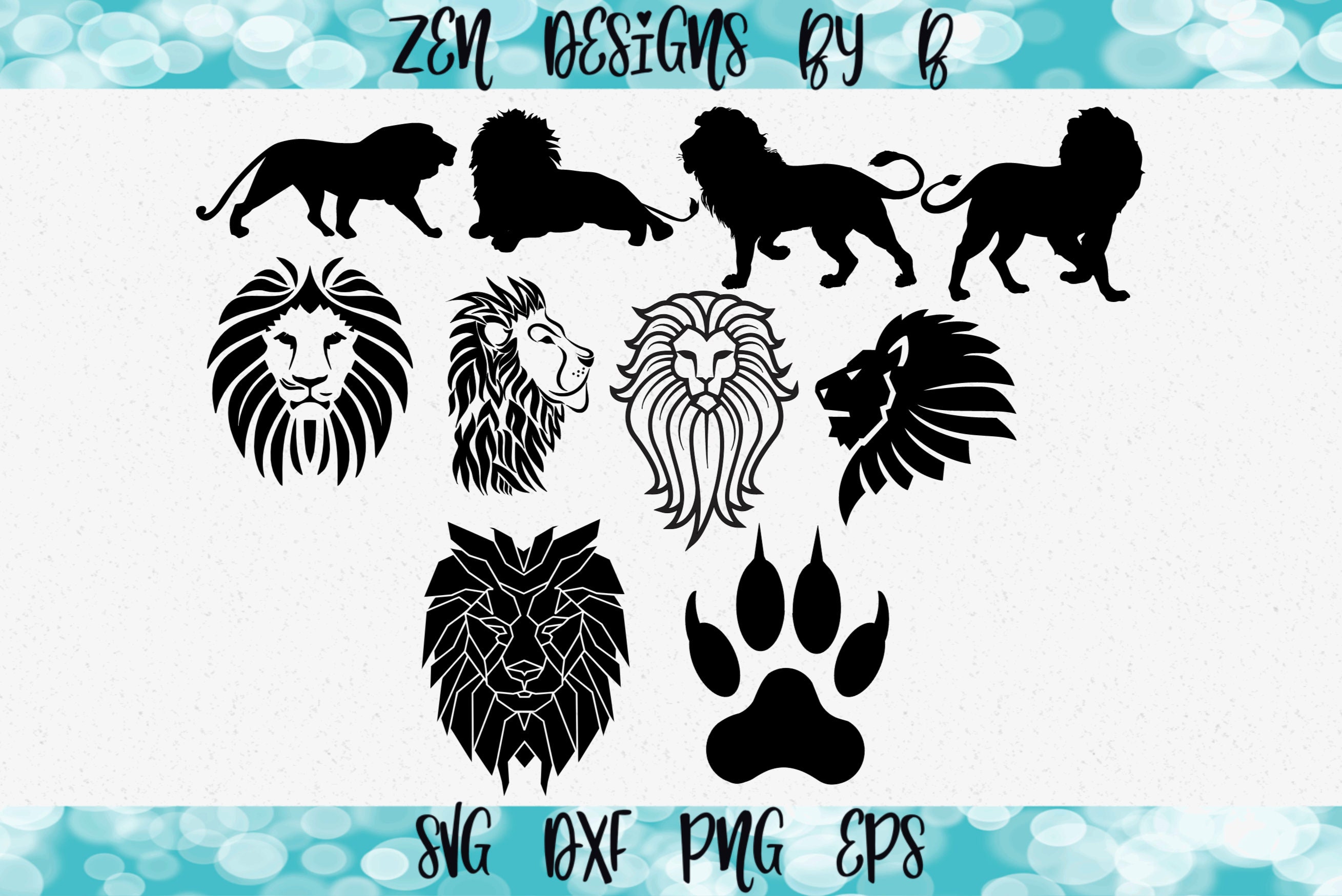 Lions SVG Cut File Bundle, Lion Head, Lion Paw - Etsy