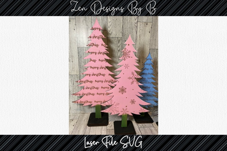Standing Pine Trees Set of 12 Laser SVG File Standing - Etsy