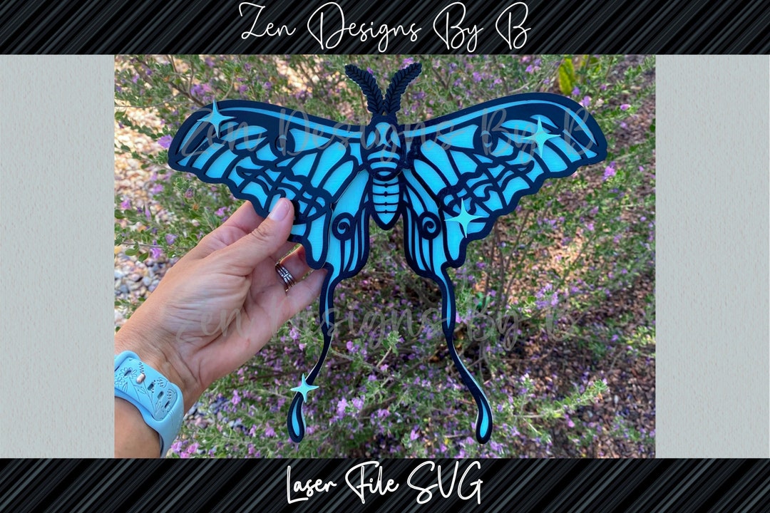 Luna Moth Laser SVG, 4 Layers Laser Cut Luna Moth, Luna Moth Wall Decor ...