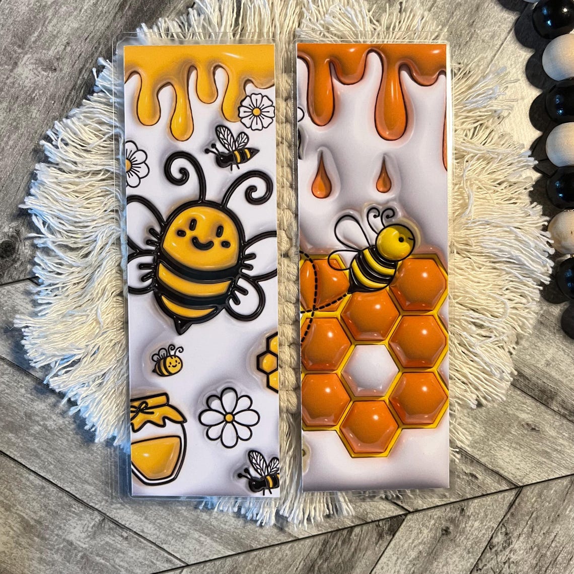 3D Puff Bee Bookmark, Honeycomb Flowers, Book Lover Gift (laminate) - Etsy