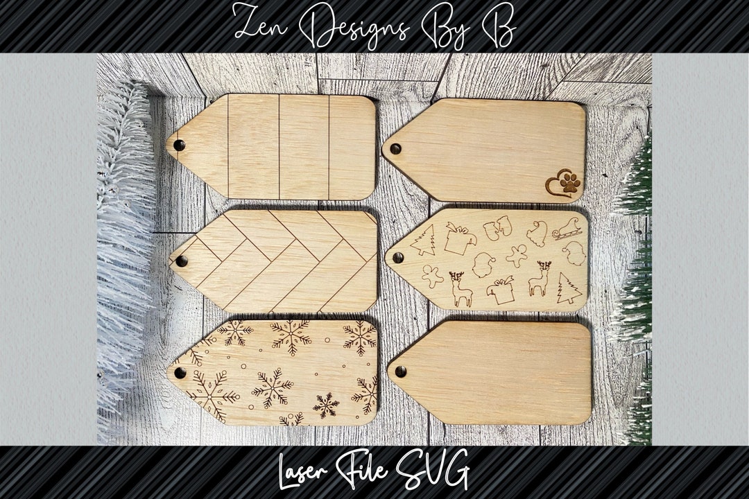 Stocking Tag Bundle Laser SVG File, Stocking Name Tag, Wooden Name Tag ...