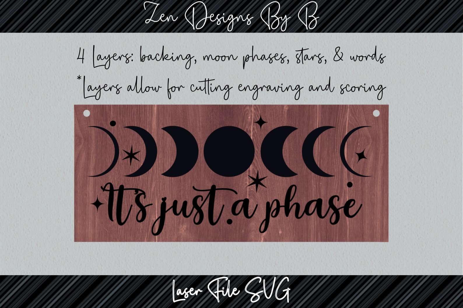 3D It's Just a Phase Laser SVG File Backing Included - Etsy