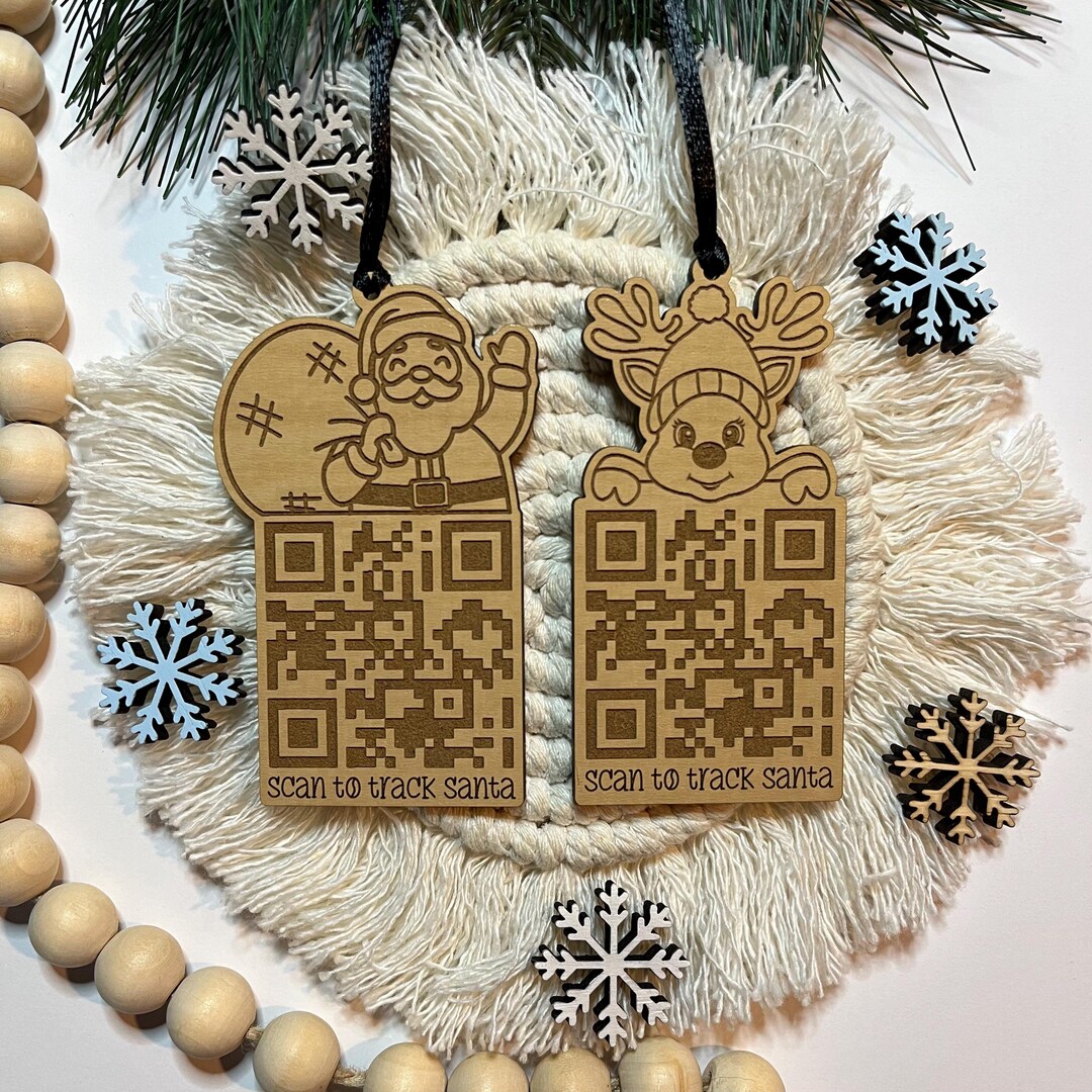 Santa Tracker Ornament, QR Code Santa Tracker, Santa Tracker for Kids ...