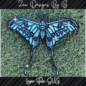 Luna Moth Laser SVG, 4 Layers Laser Cut Luna Moth, Luna Moth Wall Decor ...