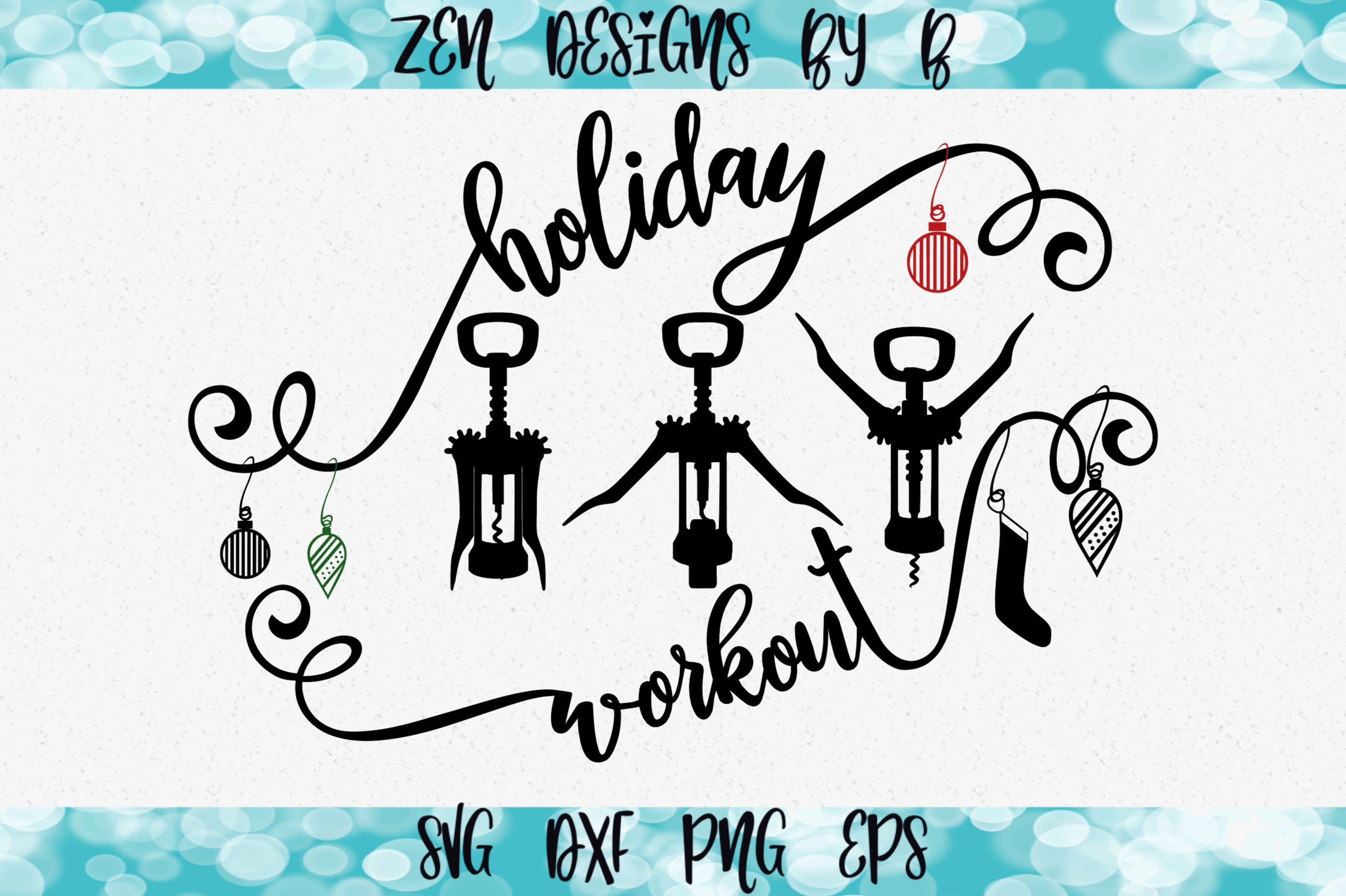 Corkscrew SVG Cut File, Holiday Workout - Etsy