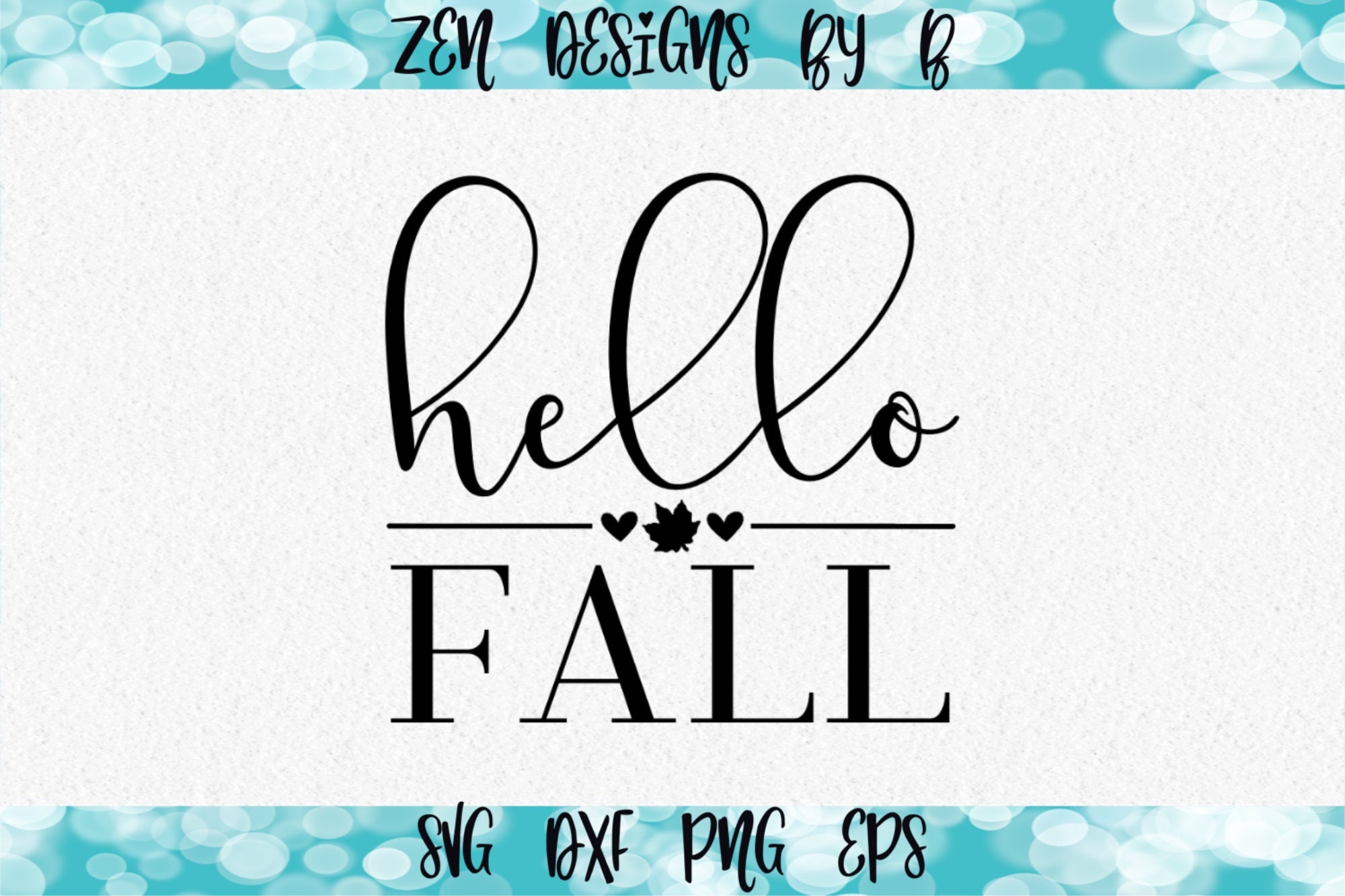 Hello Fall SVG Cut File Hello Fall With Heart Divider | Etsy