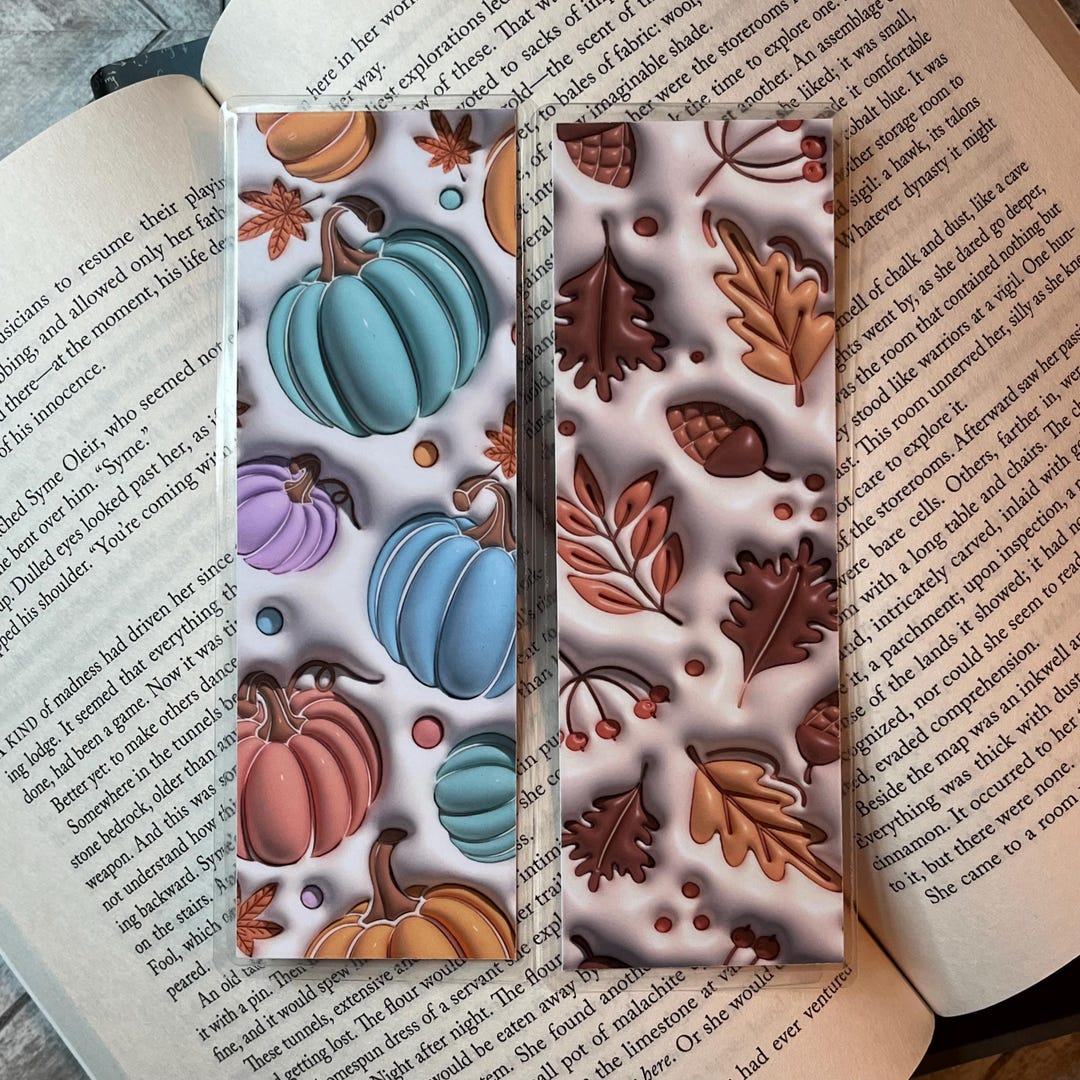 3D Puff Fall Bookmark, Autumn Leaves Bookmark, Bookmarks for Women ...