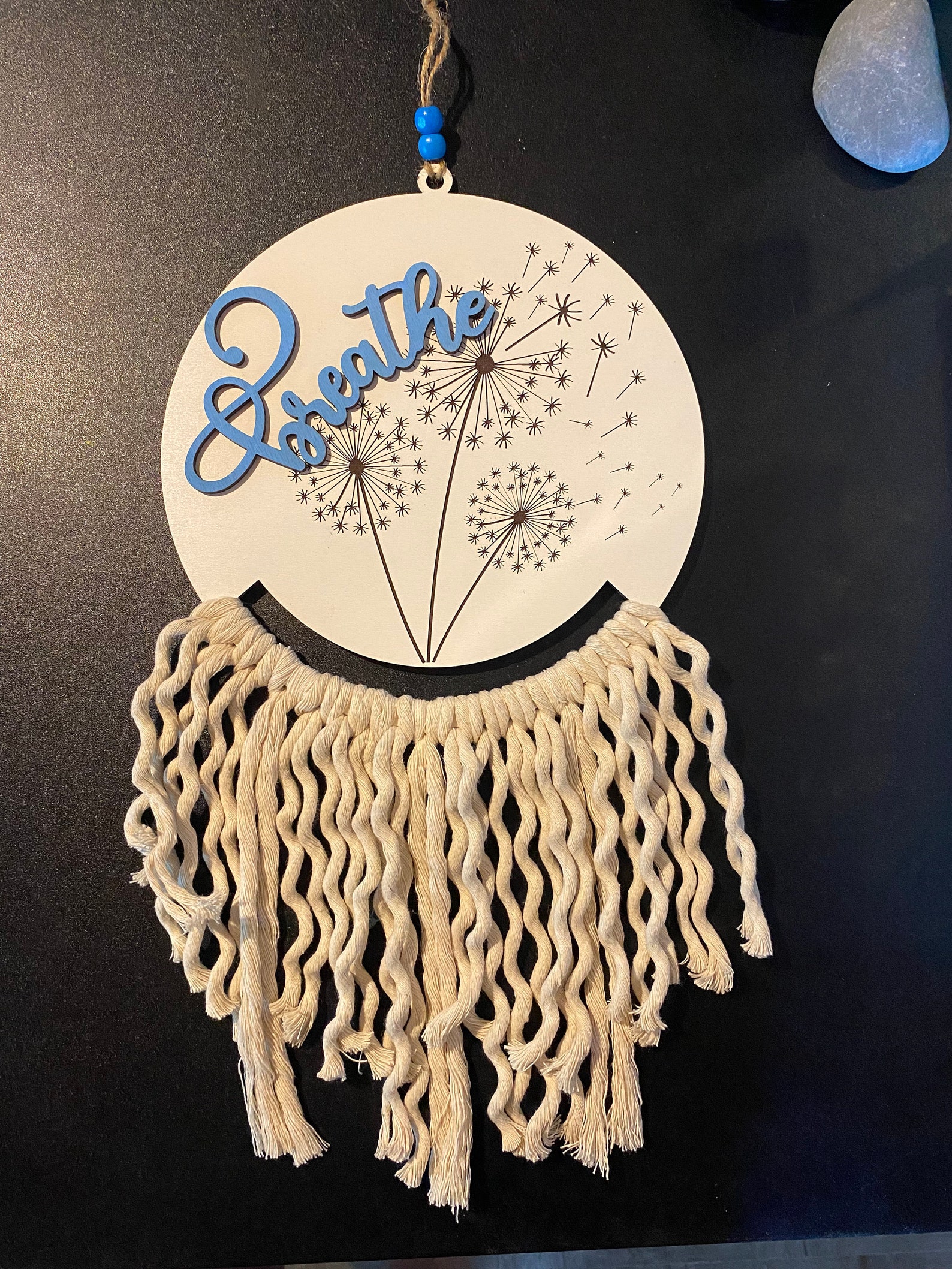 Breathe Dandelion Macrame Wall Decor Laser SVG Wall Decor - Etsy