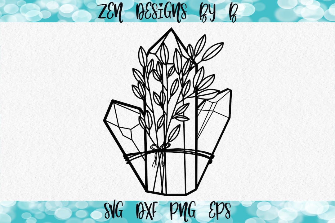 Sage and Crystals SVG Cut File, Zen, Boho, Meditation - Etsy