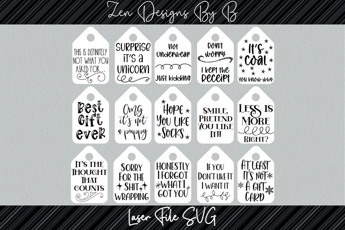 Gift Tag Laser Svg File, Christmas Gift Tags, Funny Gift Tags - Etsy