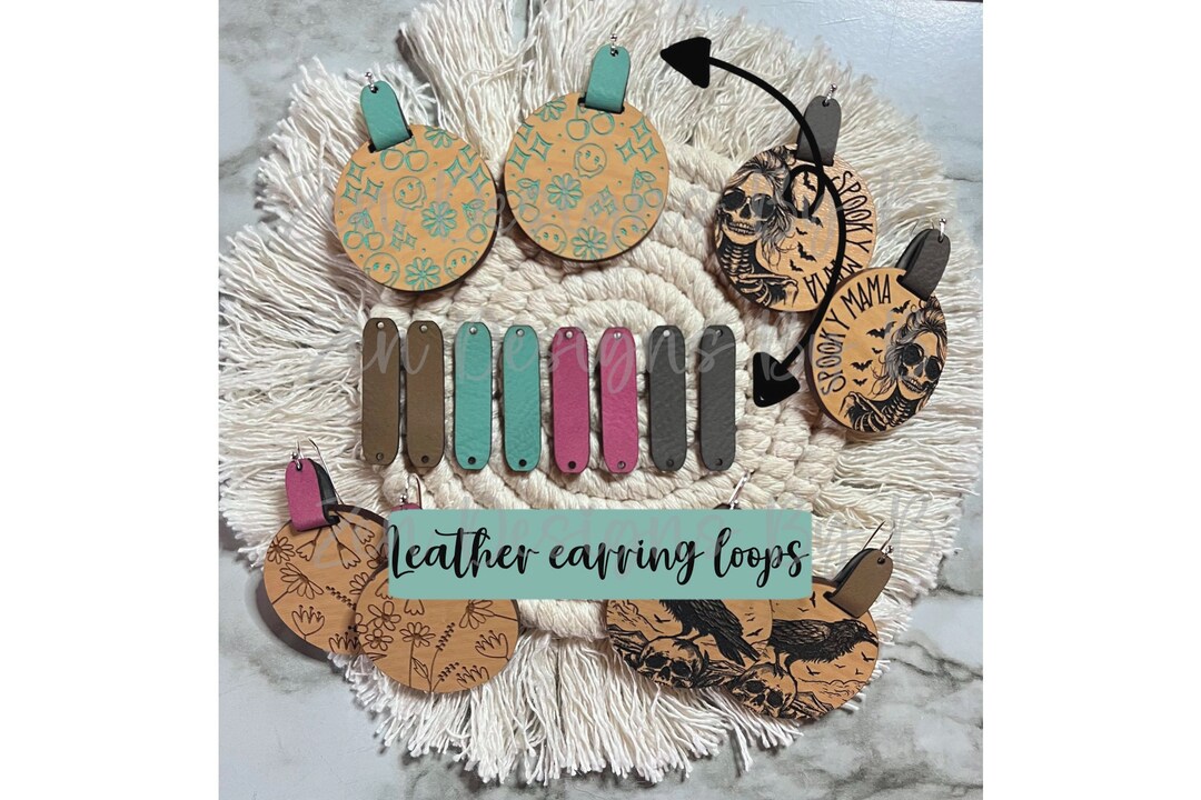 Leather Earring Loop Set 10 Pcs, Leather Earring Connector, Leather ...