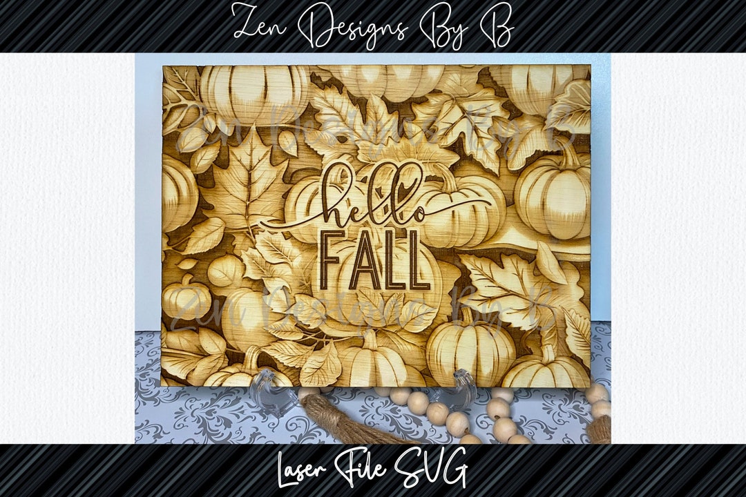3D Laser Engrave Hello Fall Sign, 3D Autumn Sign, Fall Decor, Fall ...