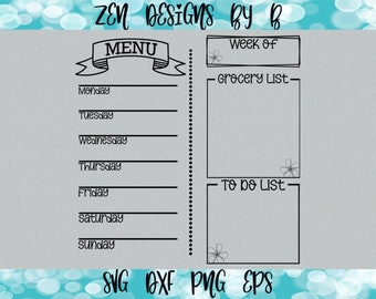 Menu Laser Cut File - Etsy