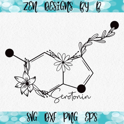 Floral Serotonin SVG Flower Molecule Cut File - Etsy