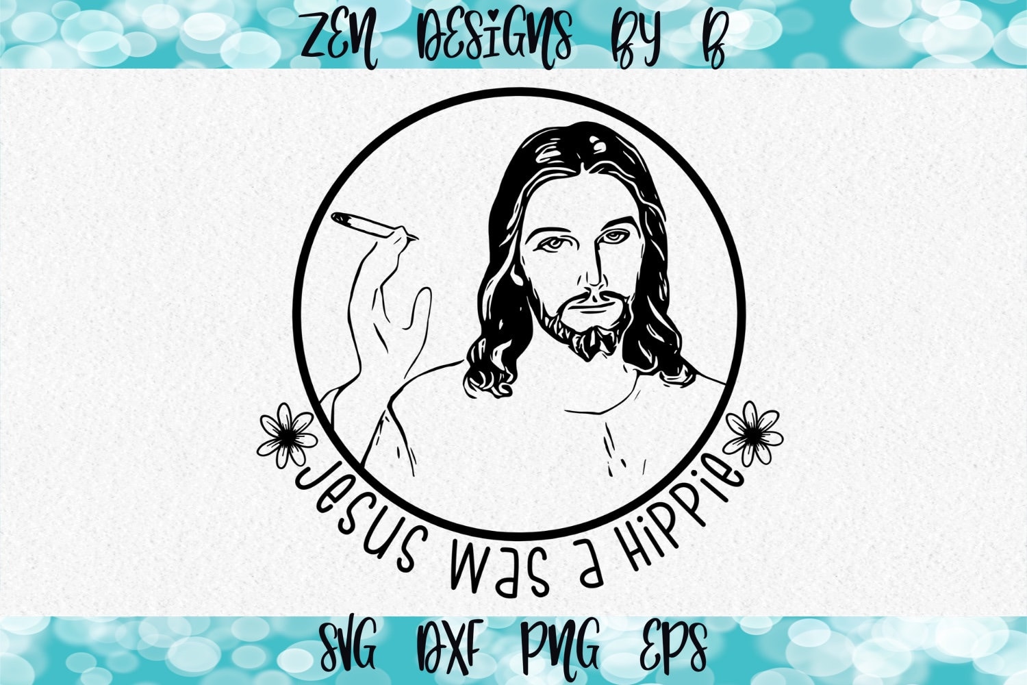 Jesus Was a Hippie SVG Cut File Jesus Smoking a Joint - Etsy